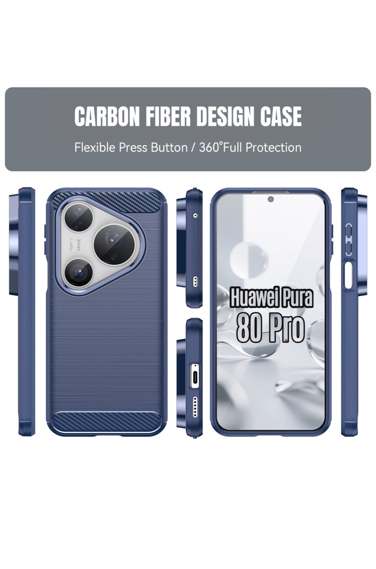 Huawei Pura 80 Pro Carbon Fiber Design Cover